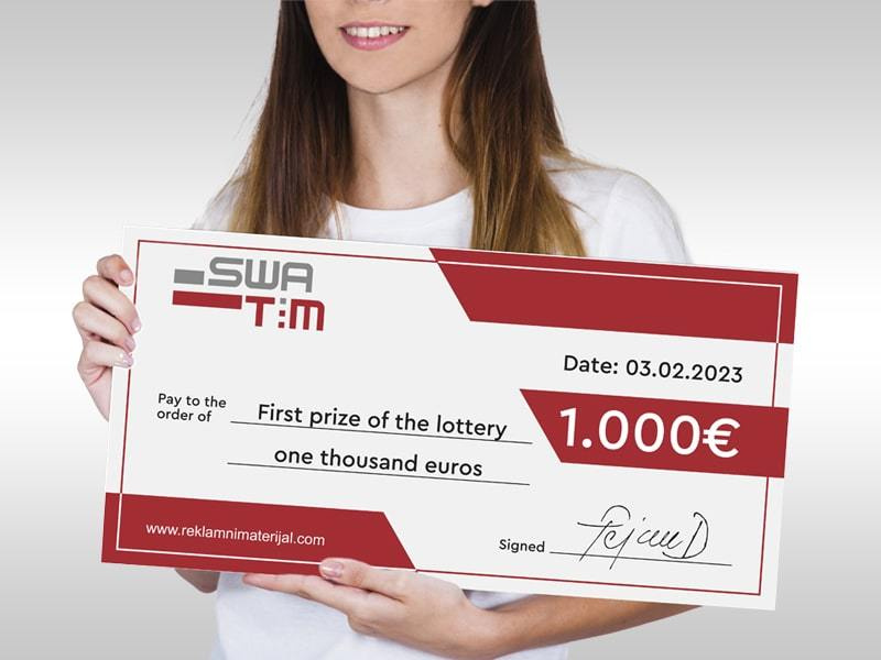 Štampani čekovi velikog formata | Čekovi na peni - SWA TIM